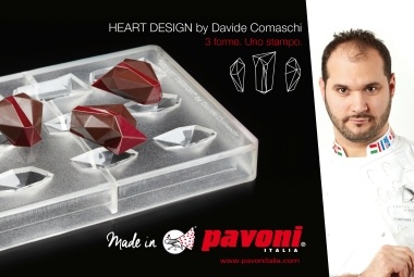 Pavoni PC50 Pavoni Polycarbonate Chocolate Mold - HEART DESIGN by D...