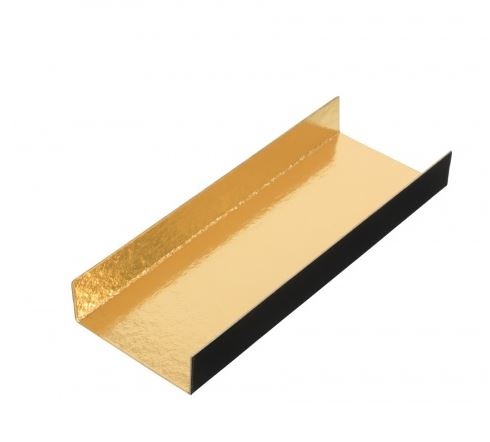 Pastry Chef's Boutique 15594 Black / Gold Long Rectangle Foldable M...
