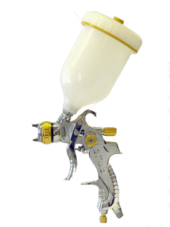 PLMG-10 HVLP Gravity Feed Chocolate Touchup Spraying Gun - 4 oz. Pl...