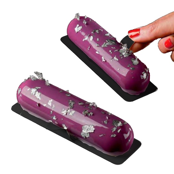 Pavoni VP2NR Black Rectangle Plastic Eclair Monoportion Pastry Tray...