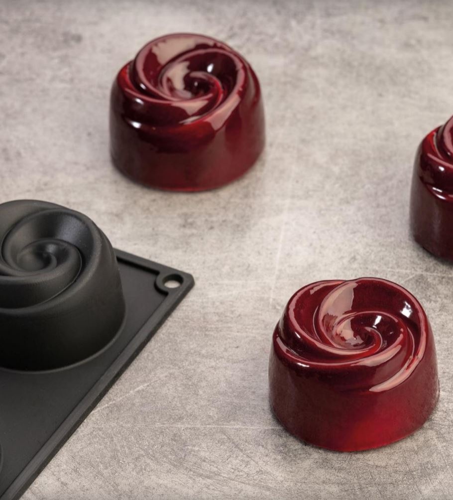 Pavoni PX039 Pavoflex Professional Silicone Mold Rose Heart Bocciol...