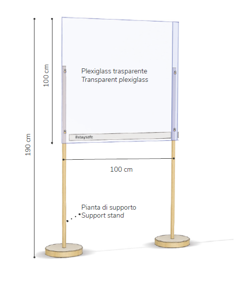 GPPP1010 Ground Plexiglass Protection Barrier 100 x 100 cm - Total ...