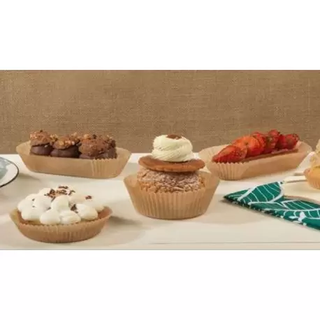 Pastry Chef's Boutique M21278 Oval Beige Kraft Éclair Paper Holder ...