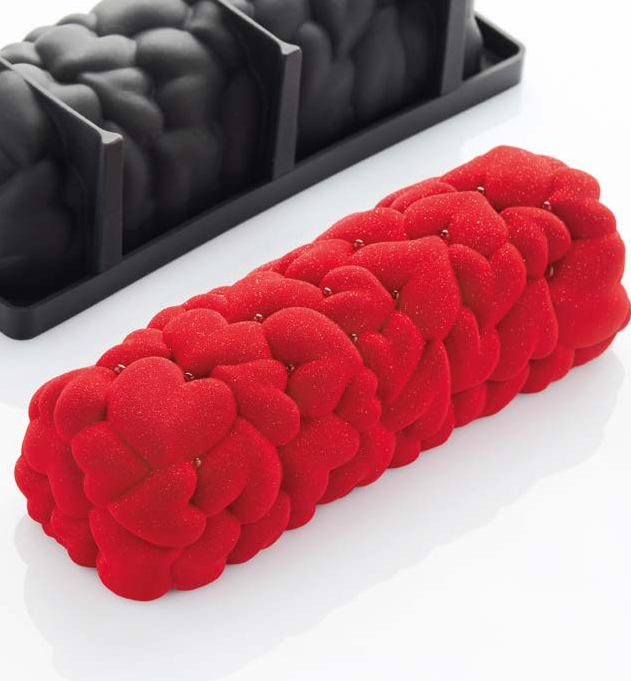 Pavoni KE083 Pavoni Professional Entremet Heart Log Silicone Mold
