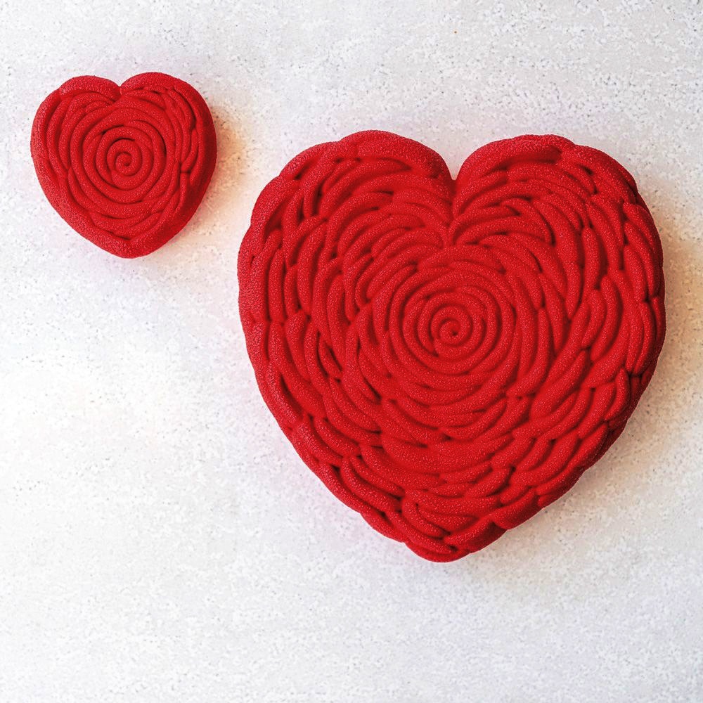 Pavoni KE086 Pavoni Professional Entremet Rose Heart Silicone Mold ...