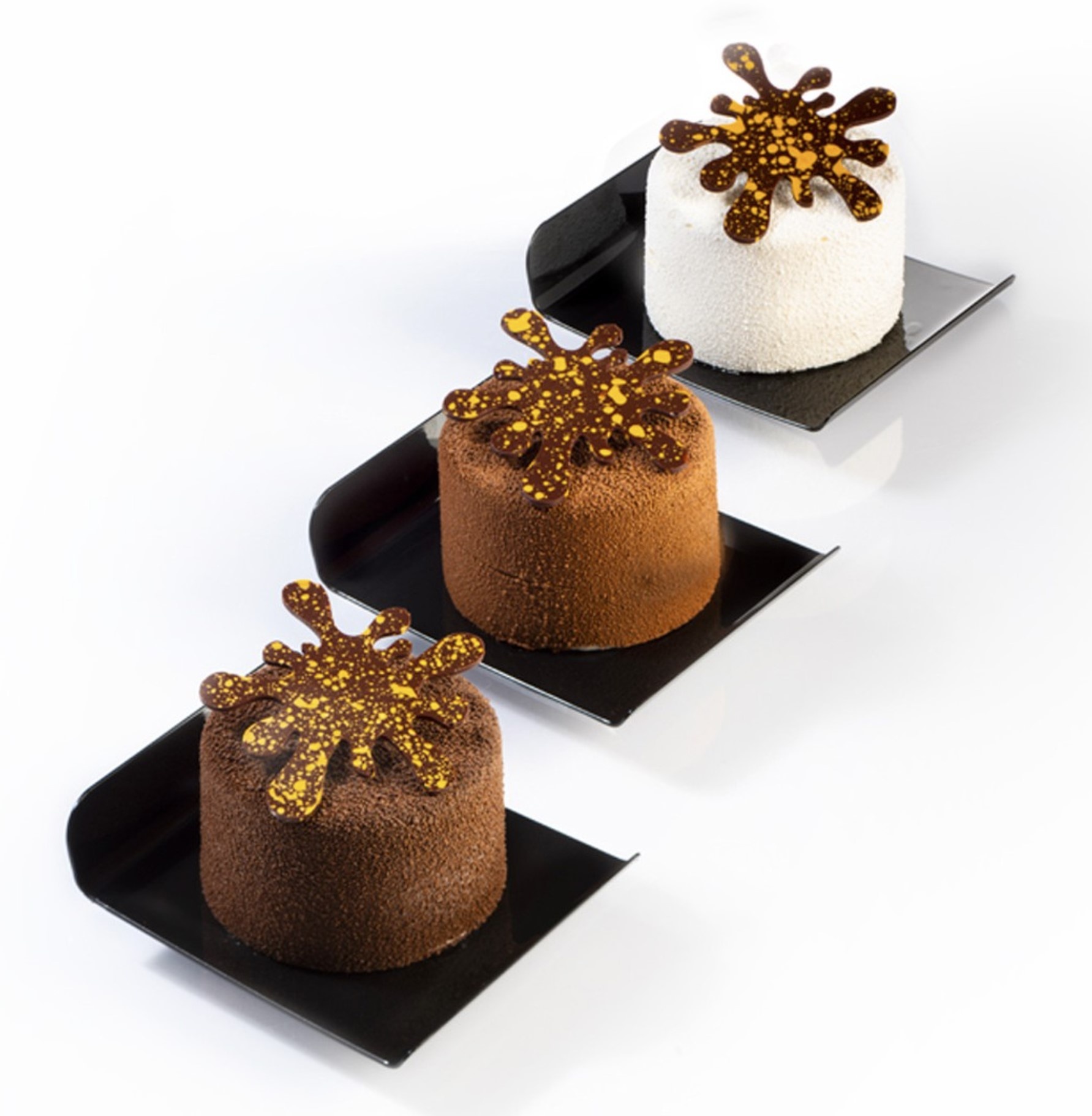 Martellato PL00202 Black Square Plastic Monoportion Pastry Tray 8 x...