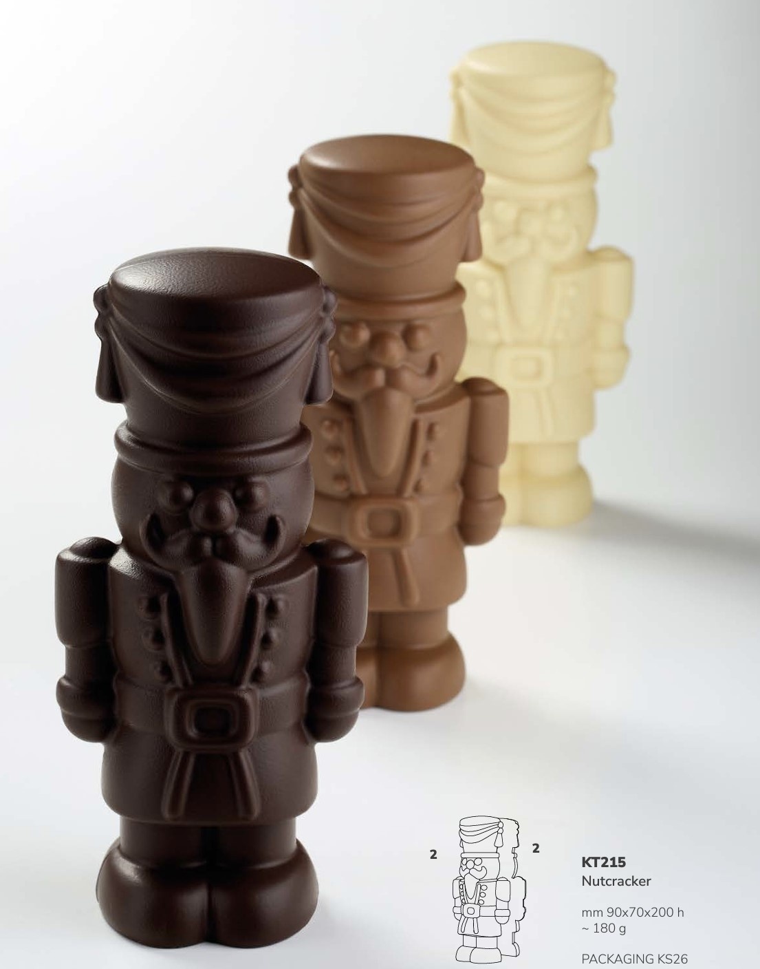Pavoni KT215 Pavoni Thermoformed Chocolate Nutcracker Mold - 90mm x...