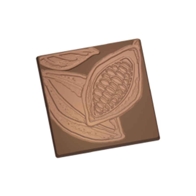 Cabrellon 18189 Polycarbonate Square Cacao Pod Chocolate Tablet Bar...