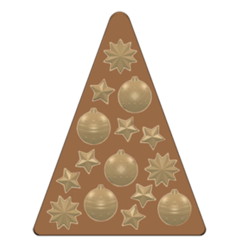Cabrellon 18734 Polycarbonate Decorated Christmas Tree Chocolate Ta...