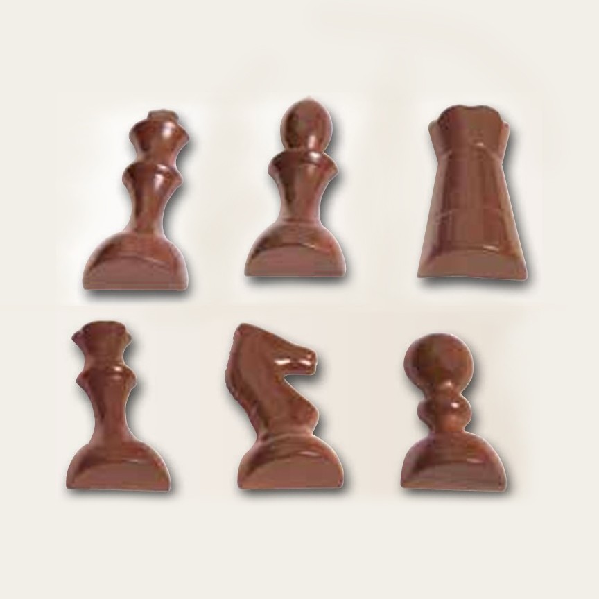 Cabrellon 10665 Polycarbonate Chess Pieces Chocolate Mold - 16 cavi...