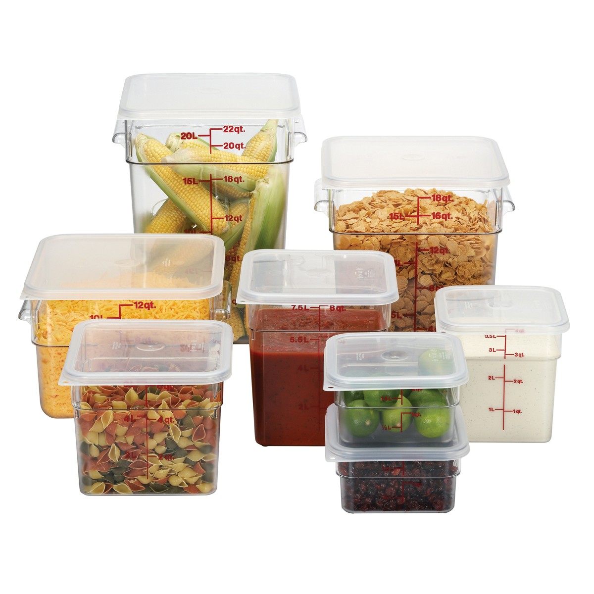 Cambro 4SFSCW Cambro Camwear Camsquares Classic Food Storage Contai...