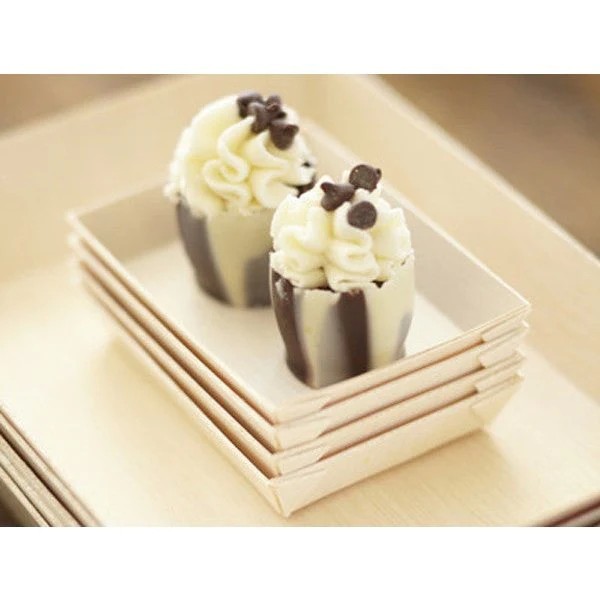 Pastry Chef's Boutique PCB-TG-DE-2X3 2x3 Wooden Fixed Side Mini Tra...