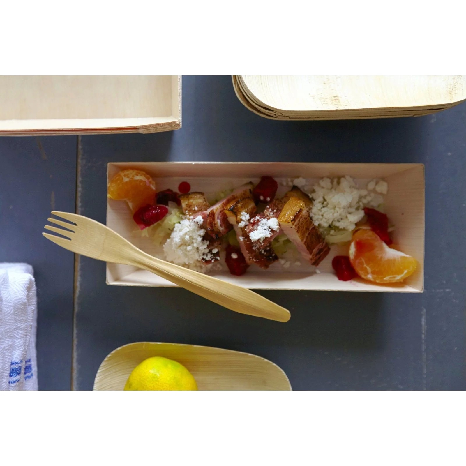 Pastry Chef's Boutique PCB-TG-DE-3X8 3x8 Wooden Fixed Side Small Tr...