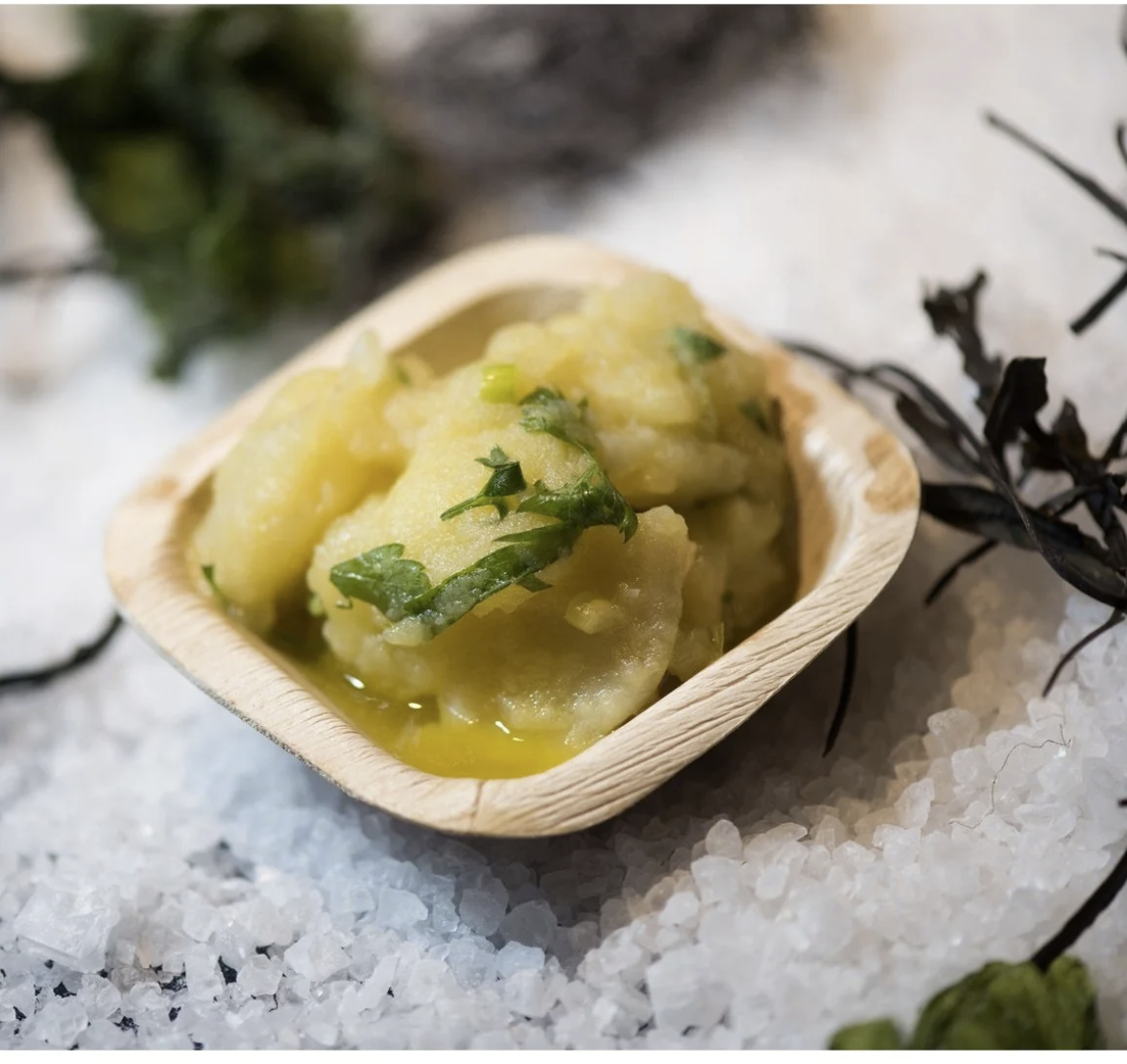 Pastry Chef's Boutique PCB-01-01-11B 3''x3'' Palm Leaf Square Bowl ...