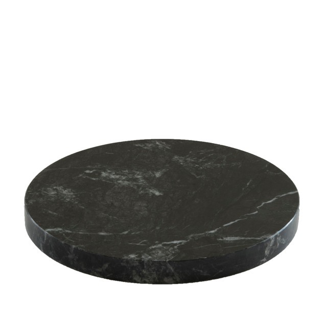 Craster BU_MP1509 Craster Tilt Round Grey Marble Plinth 218ø × 25 mm