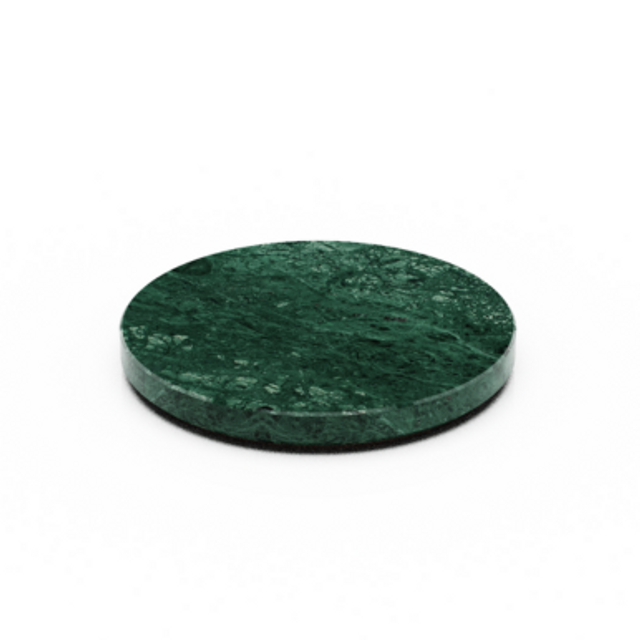 Craster BU_MP1709 Craster Tilt Round Green Marble Plinth 218ø × 25 mm