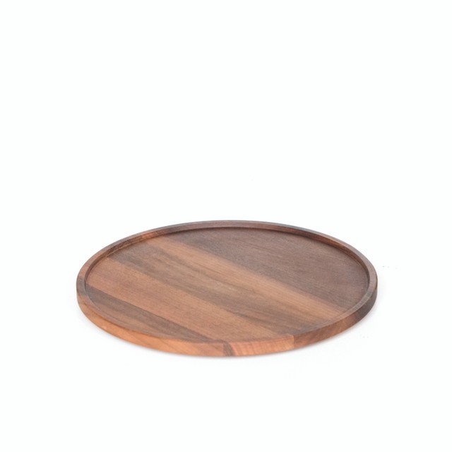 Craster BU_WP1221 Craster Tilt Large Round Walnut Plinth 320ø × 25 mm