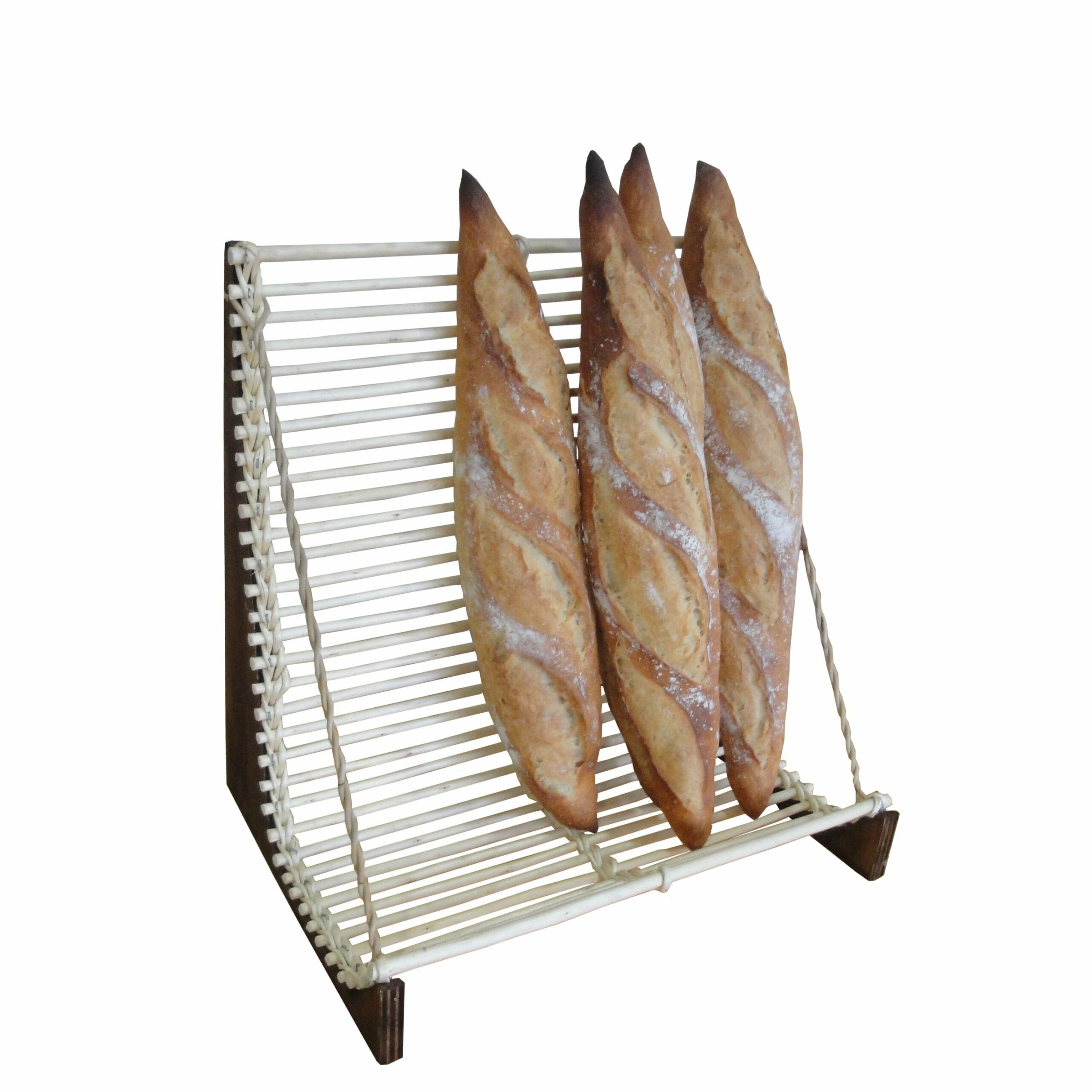 391.704 Grid Lined Standing Bread Display on Wooden Base - 40 cm x ...