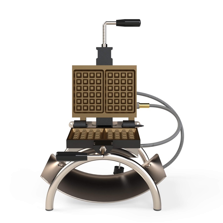 L26 Belgian High Quality Cast Iron Electric Liege Waffle Iron for 2...
