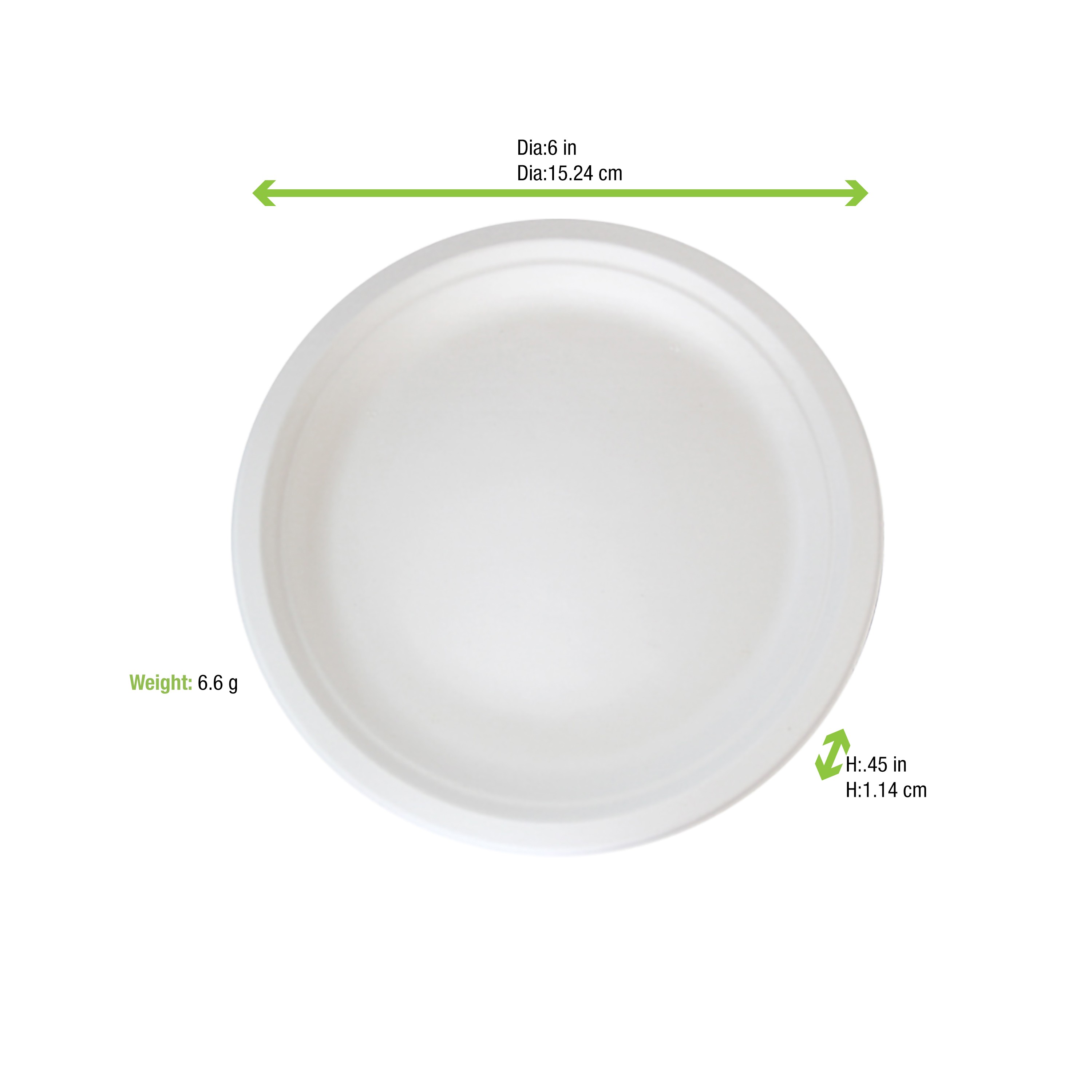 PacknWood 210APU15 PacknWood Round Fiber Plate - 5.9'' - 500 pcs