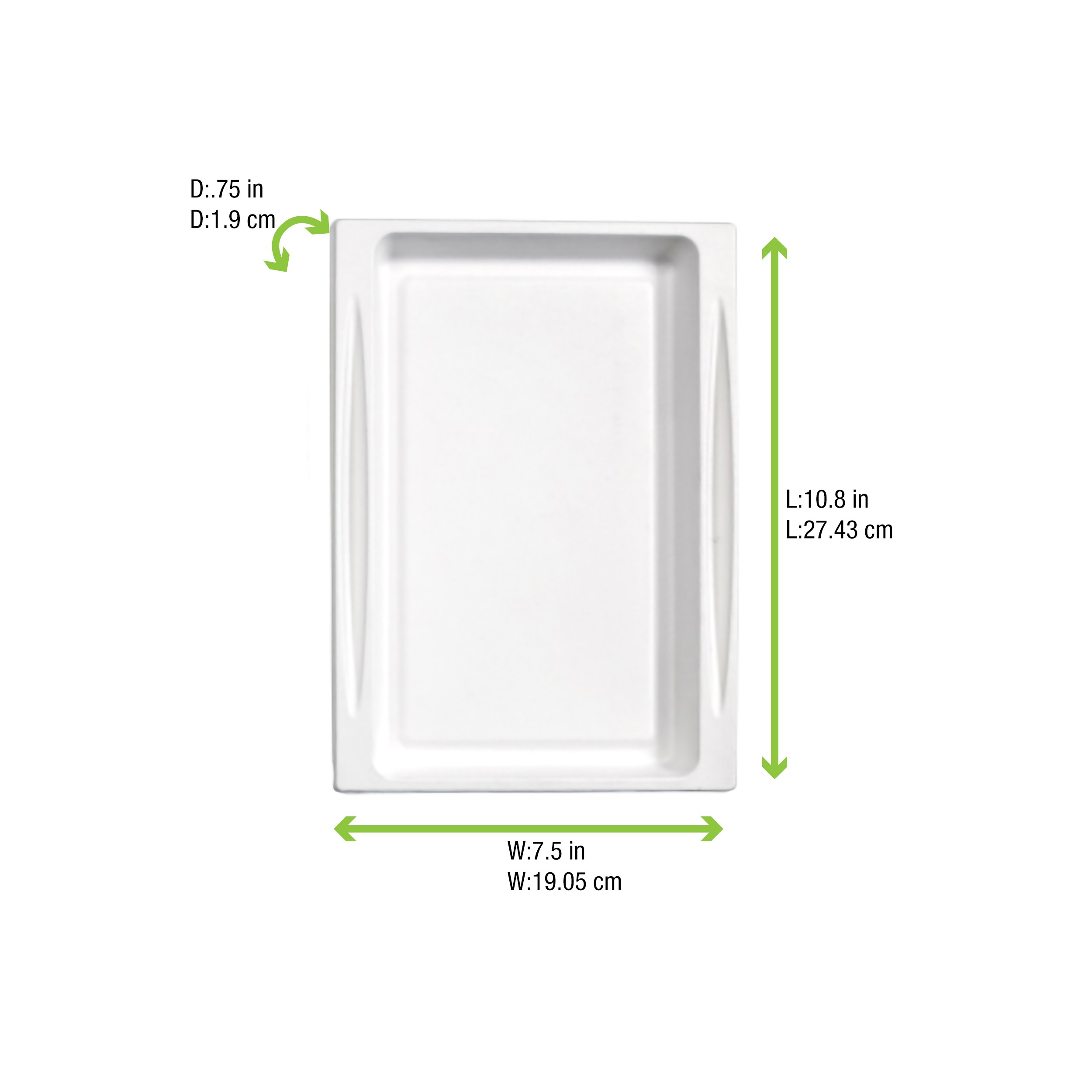 PacknWood 210APUTRP12 PacknWood White Sugarcane Tray - Atlas 1/2