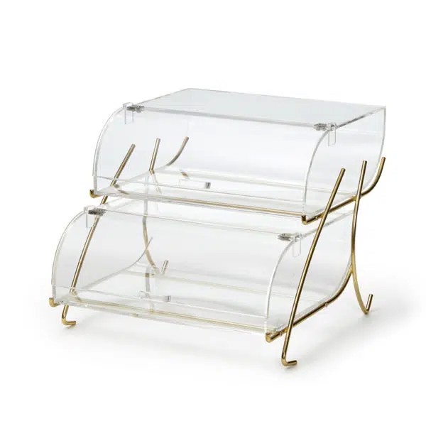 Rosseto BK020 Rosseto Two-Tier Bakery Case with Brass Wire Stand