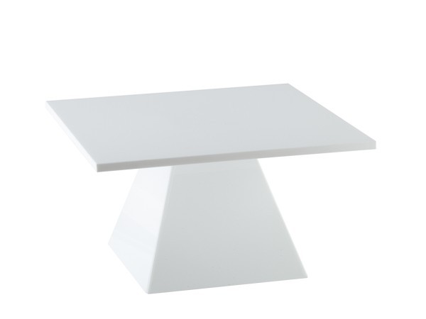 Cal-Mil 1917-2-15 Cal-Mil 4 1/2" Square White Cake Pedestal Stand R...