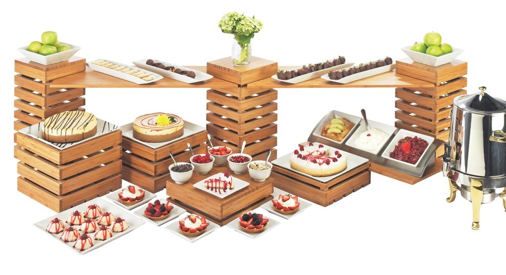 Cal-Mil 3331-60 Cal-Mil Bamboo Square Crate Riser Display - 9" x 9"...