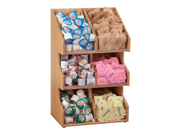 Cal-Mil 2054-60 Cal-Mil Bamboo 3 Tier - 6 Bin Condiment Display Wit...