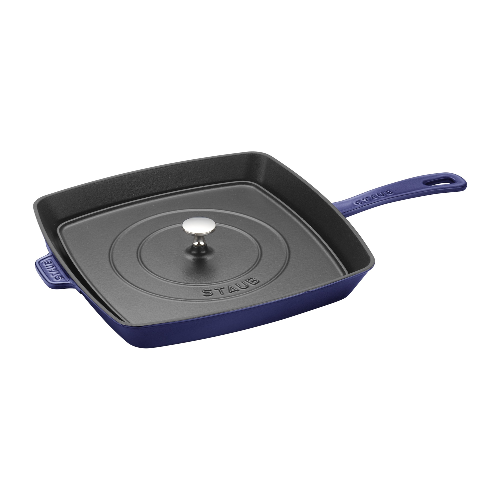 STAUB 19313091 Staub 12" Square Grill Pan & Press Set - Dark Blue