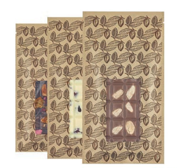 Pastry Chef's Boutique 15090 Chocolate Bar Bags with Cacao Print