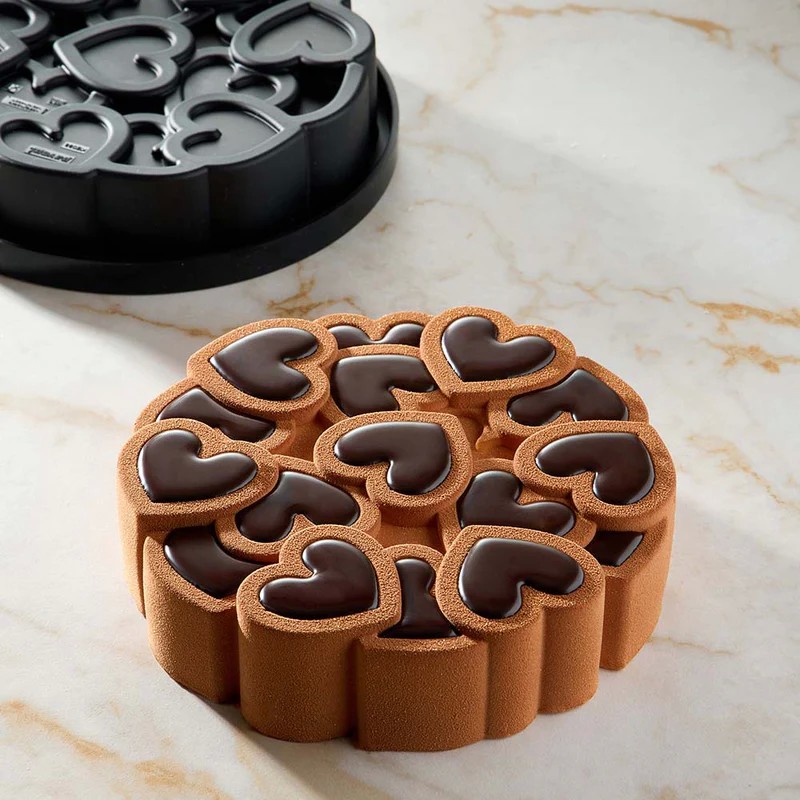 Pavoni KE068 Pavoni Professional Entremet Heart Love Silicone Mold ...