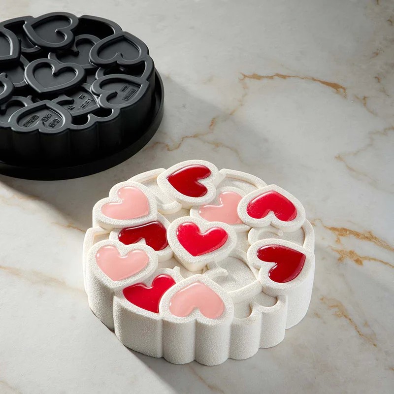 Pavoni KE068 Pavoni Professional Entremet Heart Love Silicone Mold ...