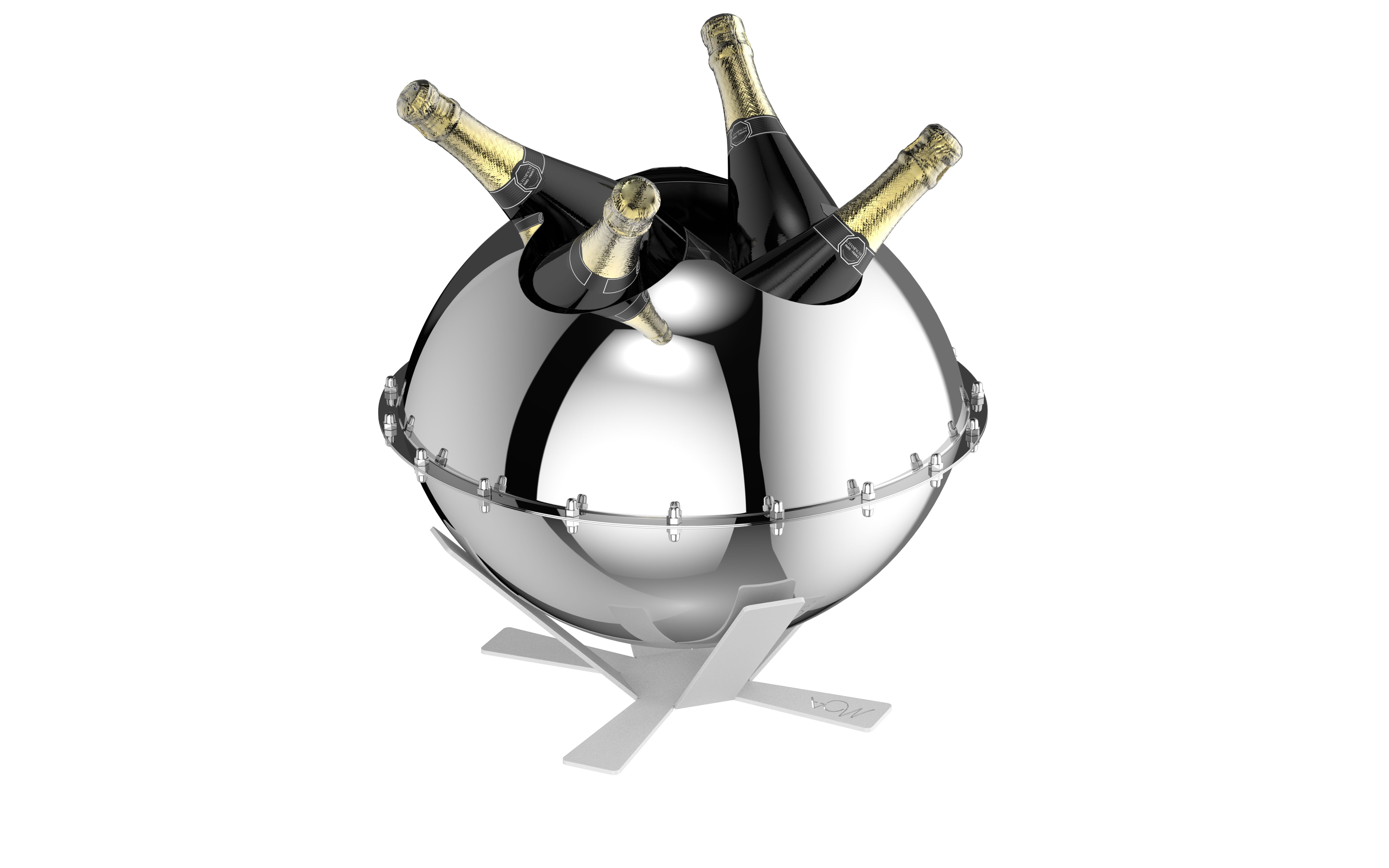 Moa Design MOASP.BIA-03 Moa Space 36 White Riser with Champagne Coo...