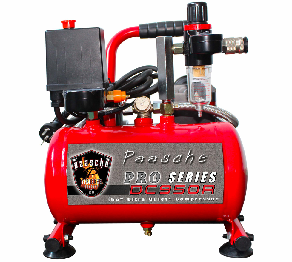 Paasche PDC850R 3/4 HP Oilless Ultra Quiet Compressor with Tank, Re...