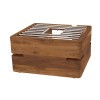 D.W.Haber Fusion Buffet Natural Teak Square Riser L W 11" H 6"