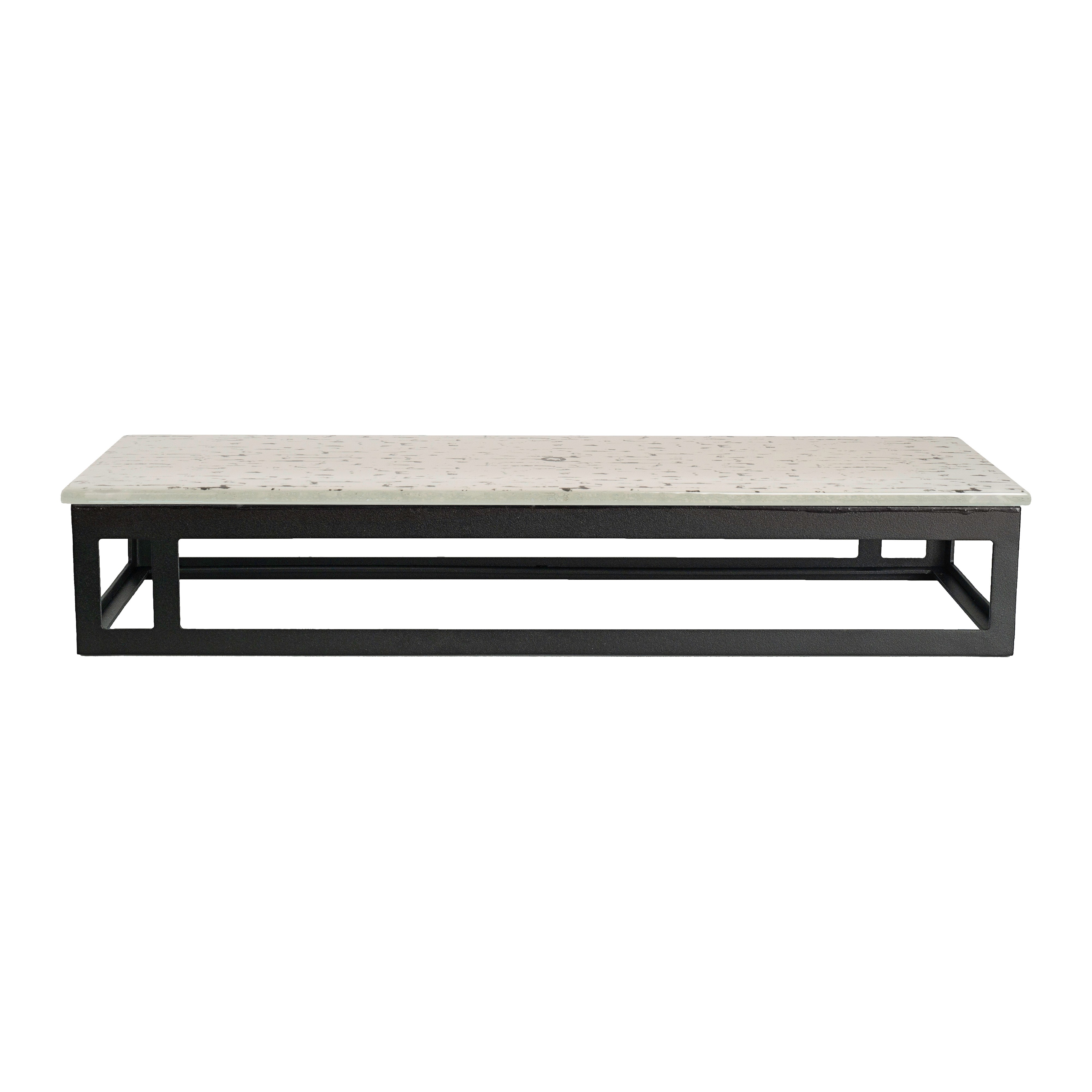 MyGlassStudio Rectangular Metal Stand L Mid Modern Black L 19 1/2" W 6 ...