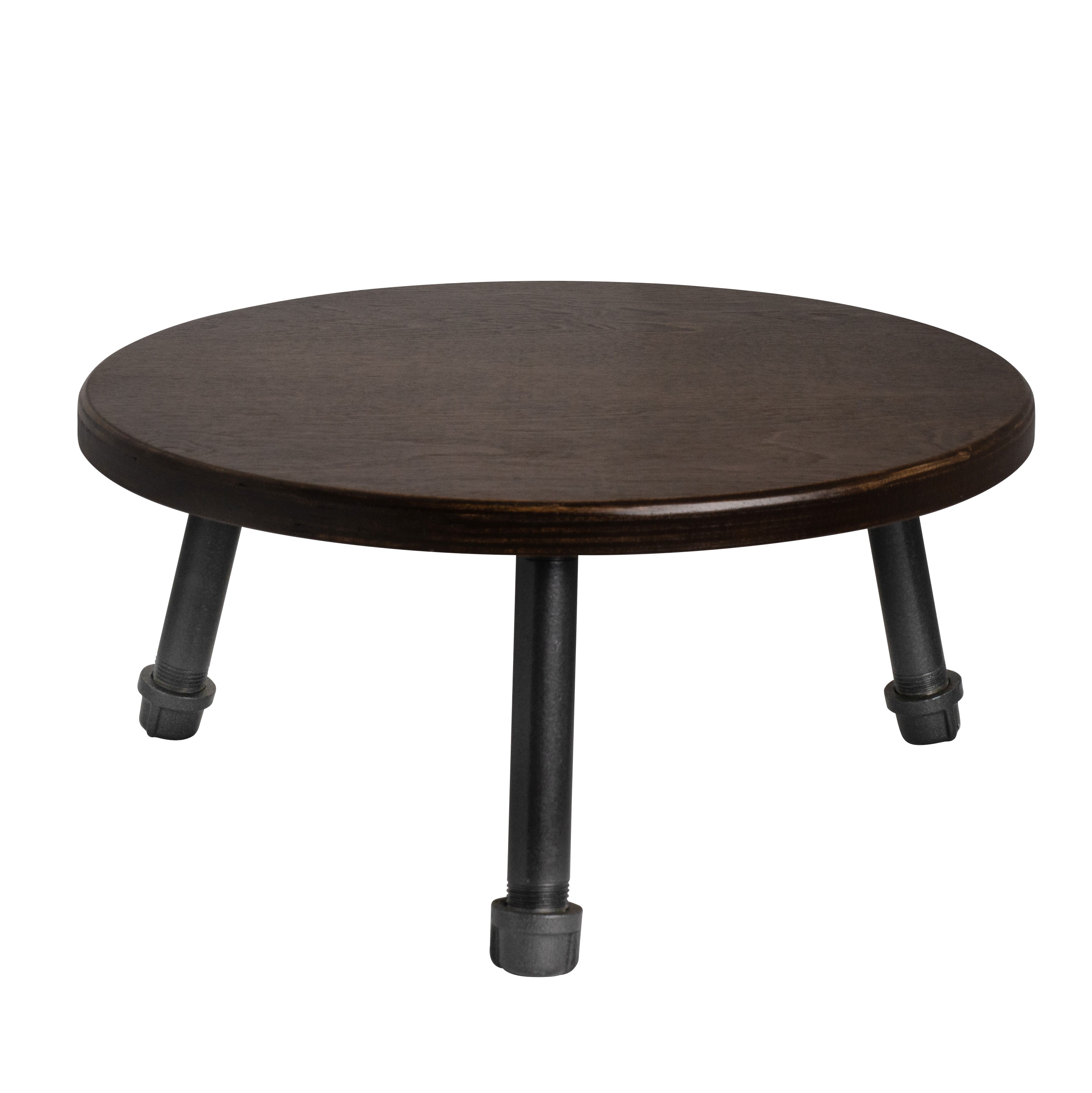 Creations Platform Stand With Pipe Legs D 14" H 6 3/4" Chestnut