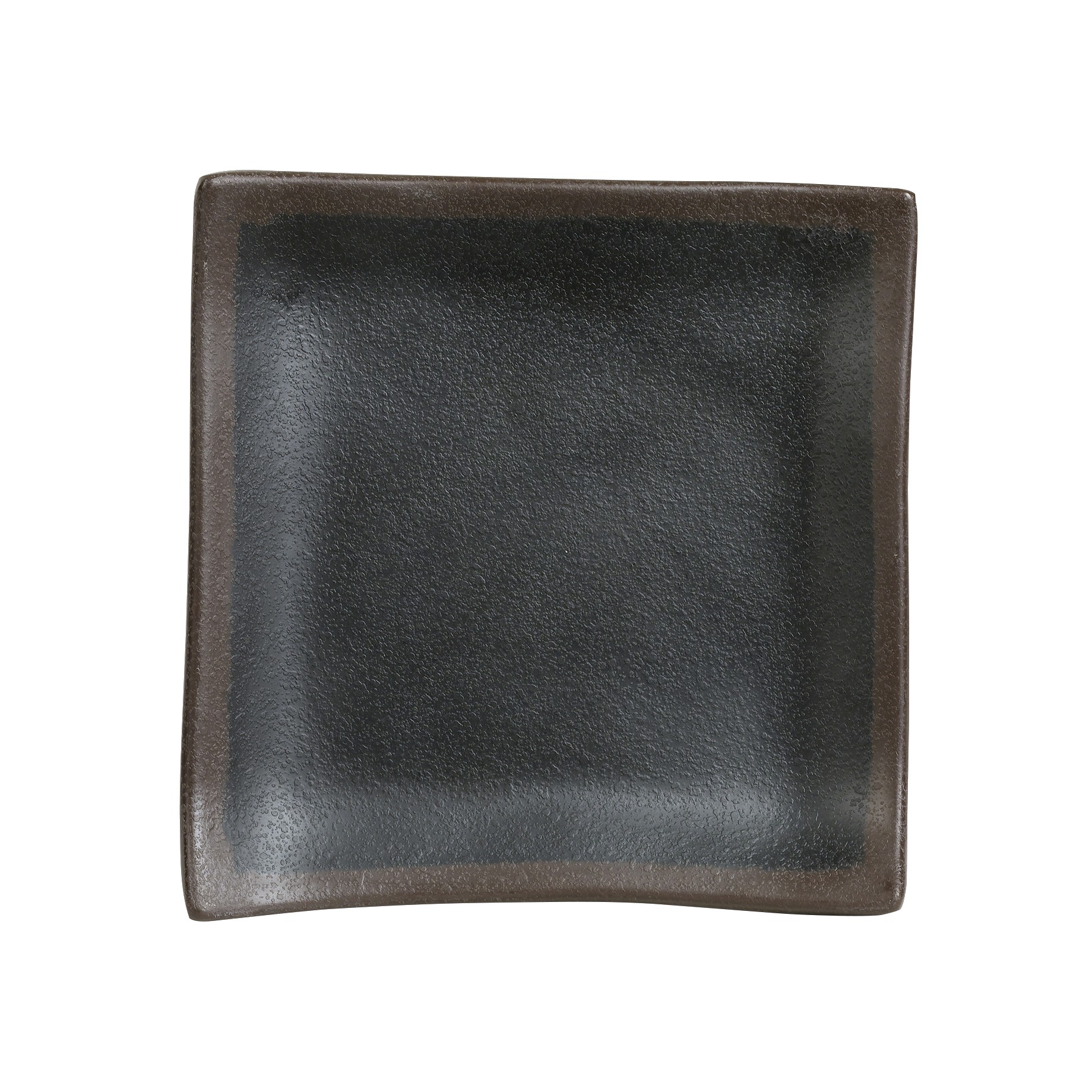 Delfin Melamine Grey Stone Plate Square 4'' x 4'' Grey Stone