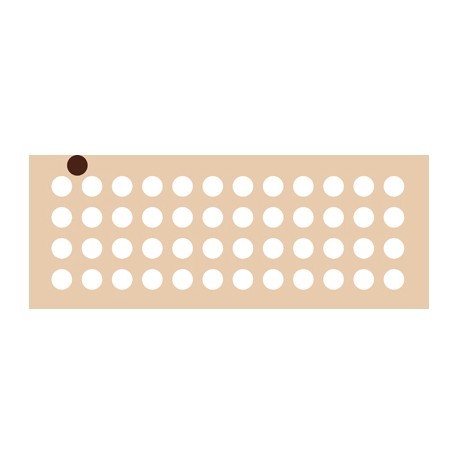 Circle Decoration Silicone Stencil Chablon Mat - 2 cm Round - 48 cavities