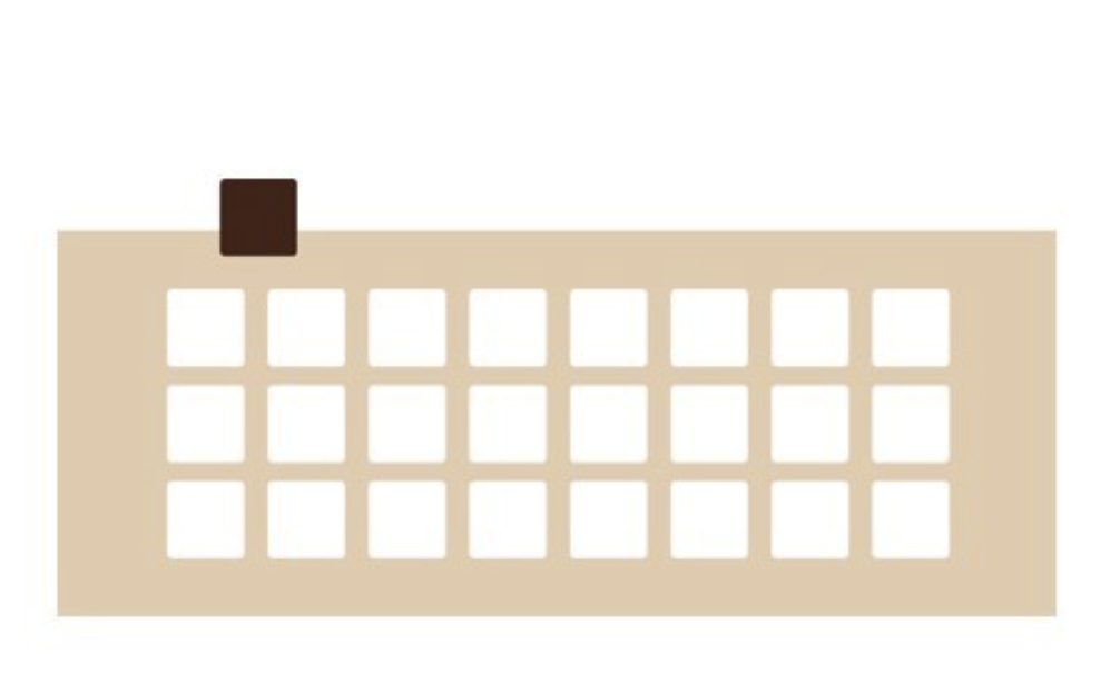 Square Decoration Silicone Stencil Chablon Mat - 3 cm x 3 cm - 24 cavities