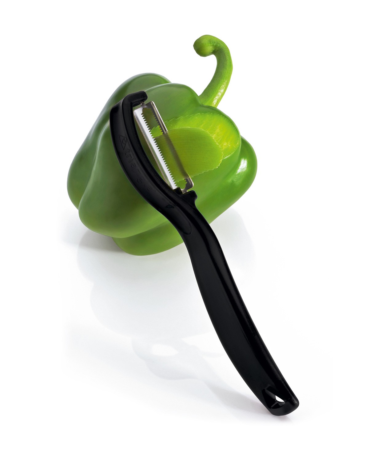 Triangle Vertical Peeler Black. Serrated Blade