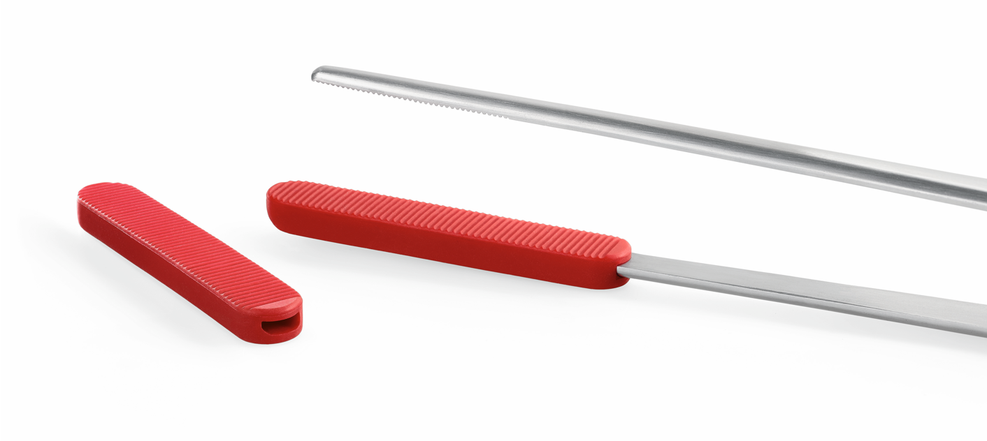 Triangle Barbecue Tweezers 35 cm With Silicone Tips. Carded
