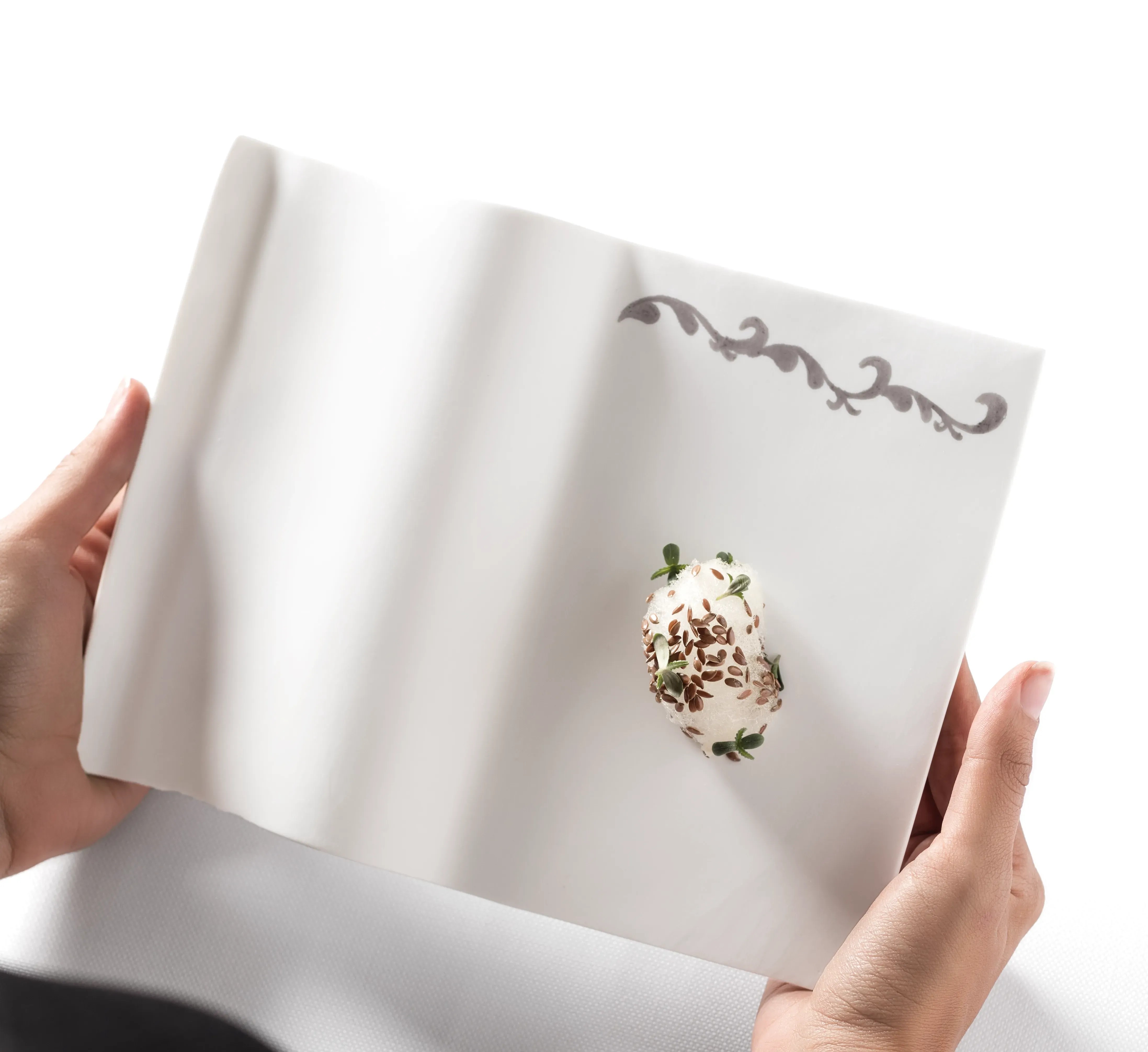 Handcrafted Fine Porcelain Book Plate 24 x 18 cm - Set of 6