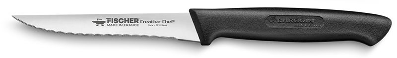 FISCHER CREATIVE CHEF Steak Knife 11 cm - Serrated Blade Black Handle ...