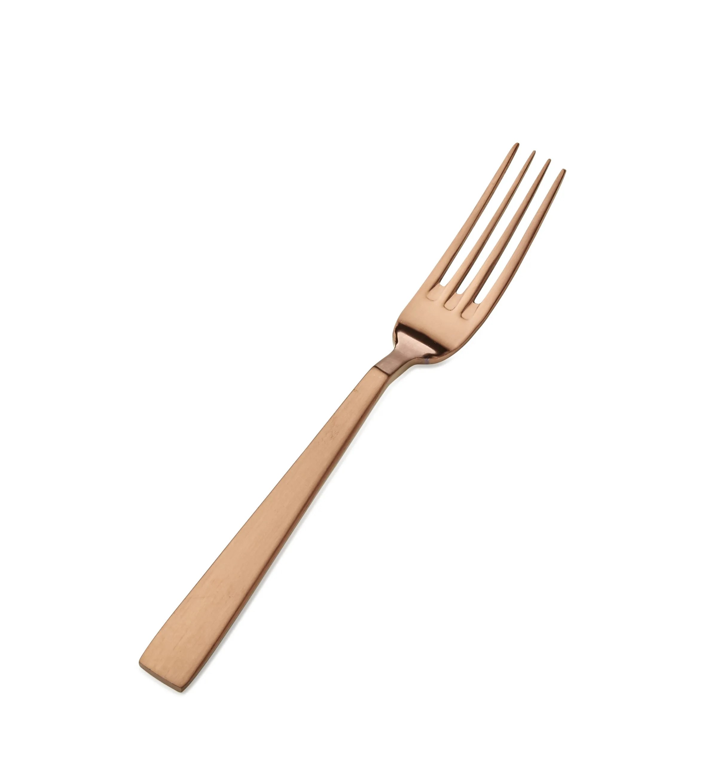 Bon Chef Roman Salad Fork - 7 - 1/8" - Rose Gold Matte - Set of 12