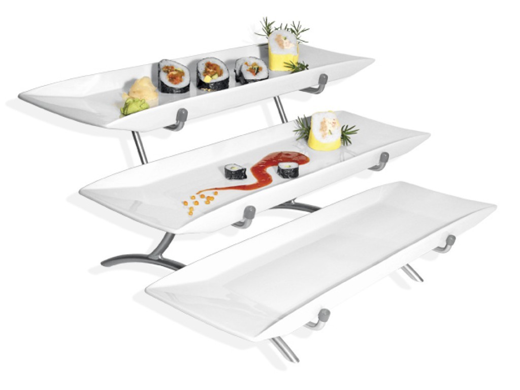 Cal-Mil 3 Level Long Platter Tier