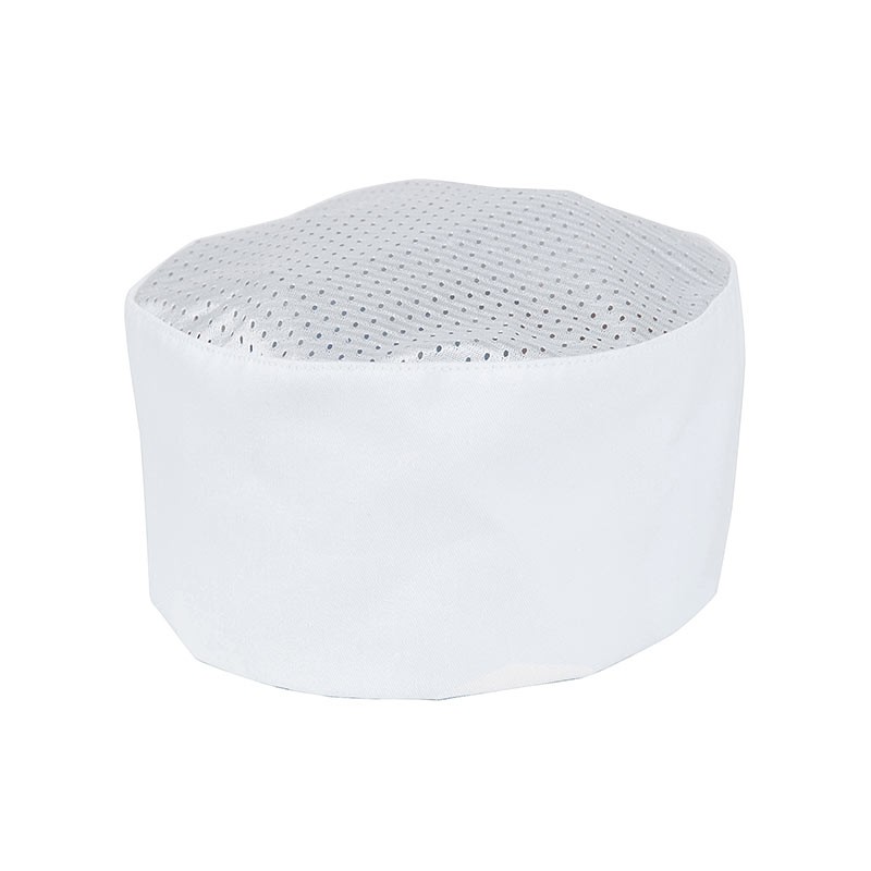 Mercer Culinary Baker's Skull Cap - Mesh Top - White - Set of 12